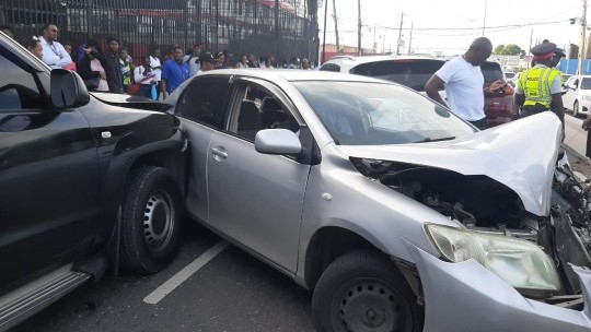 Eight-vehicle Crash Causes Traffic Snarl On Constant Spring Road | RJR ...